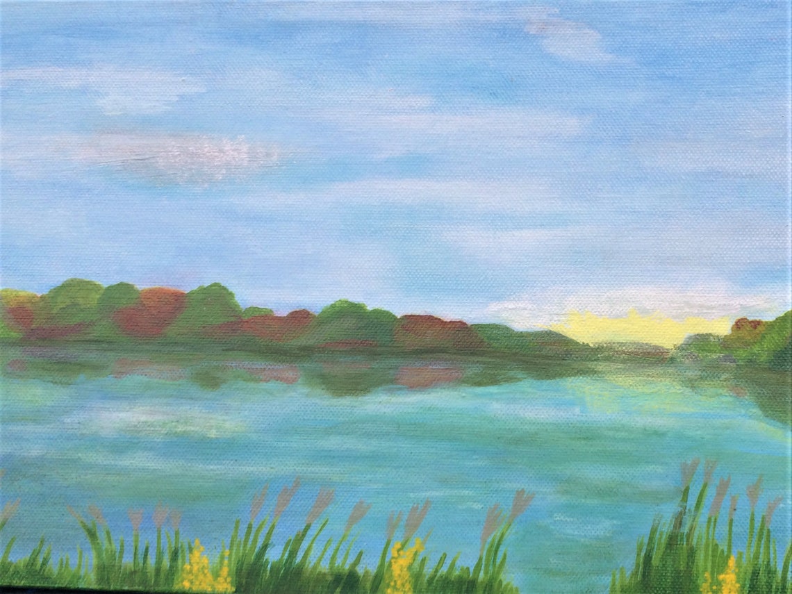 IONA LAKE NJ Late Summer Scene Panoramic View of Lovely Lake Nature ...