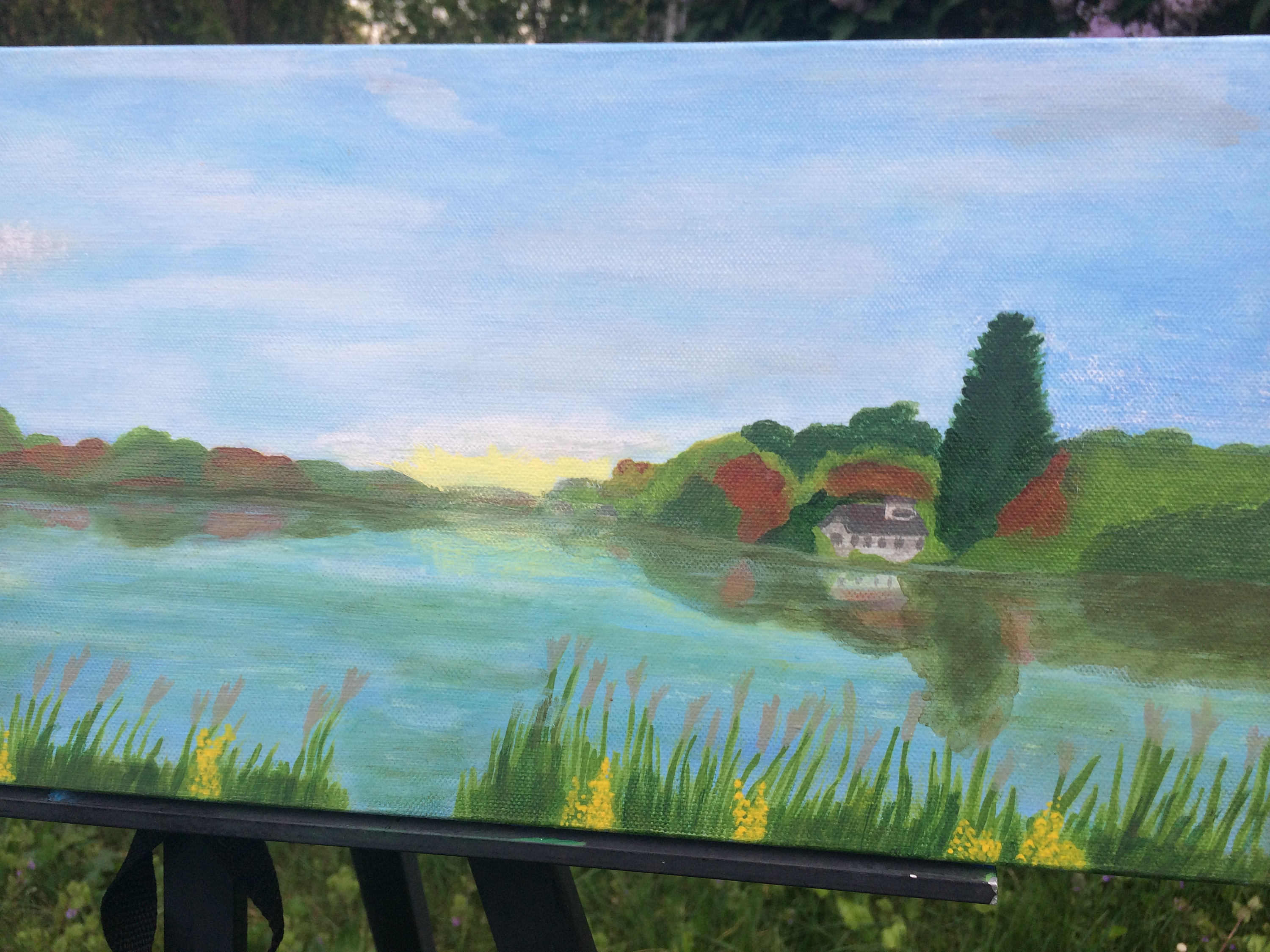 IONA LAKE NJ Late Summer Scene Panoramic View of Lovely Lake Nature ...