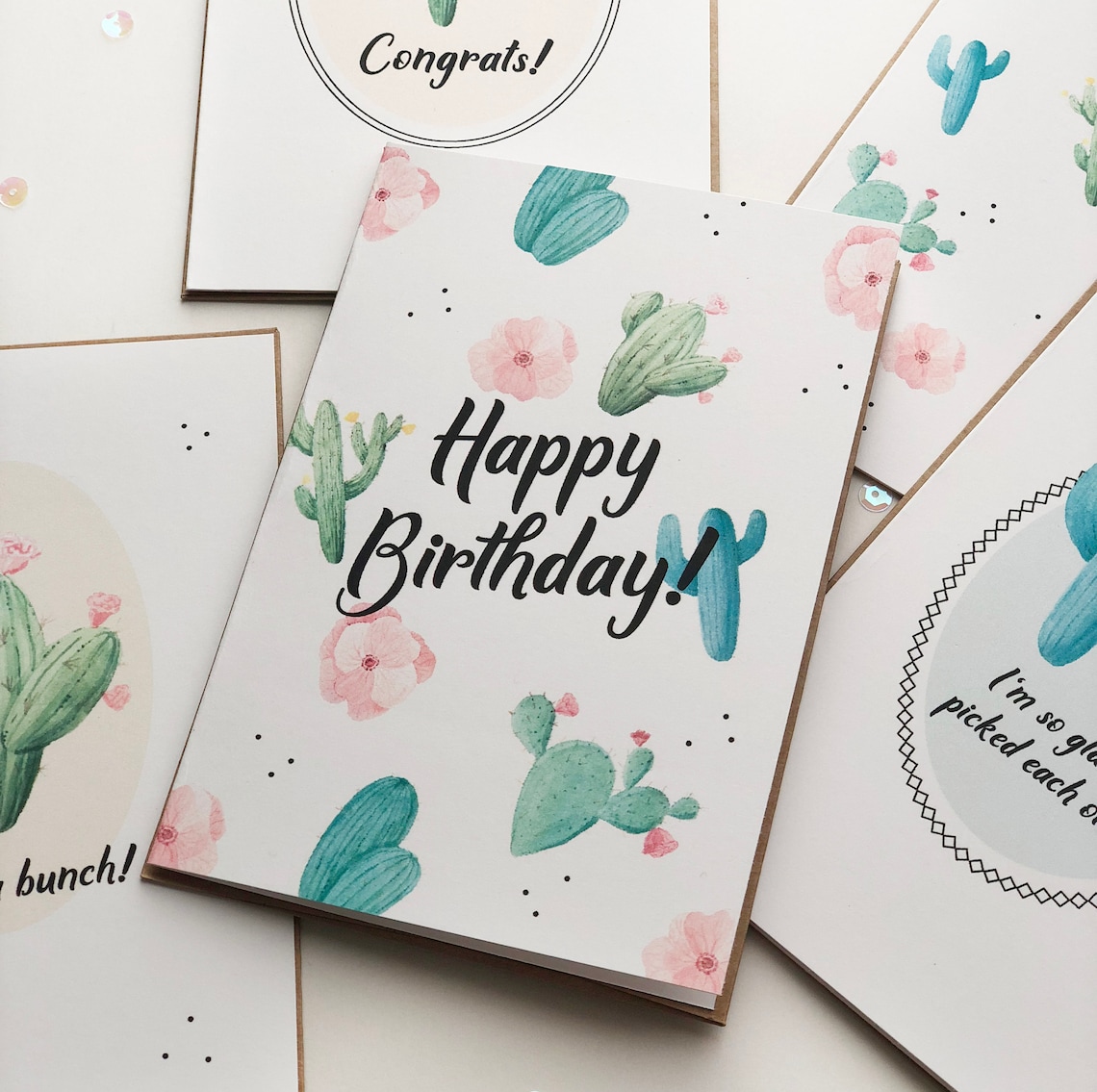 Cacti Card Pack . 5 Cards . Cactus Card . Every Occasion Cards | Etsy