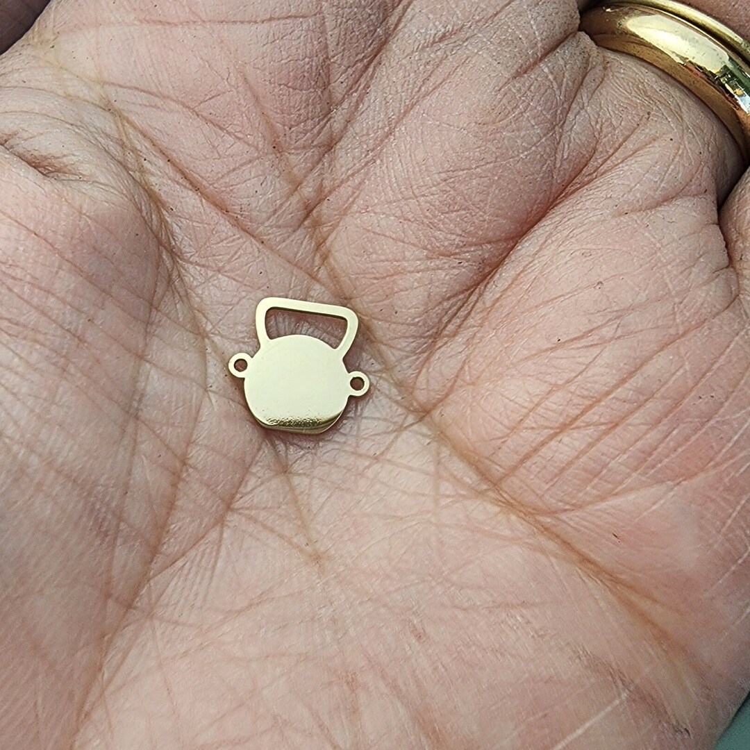 Gold Filled Kettle Bell Connector: Sterling Silver Charm Bar (7mm) - Etsy