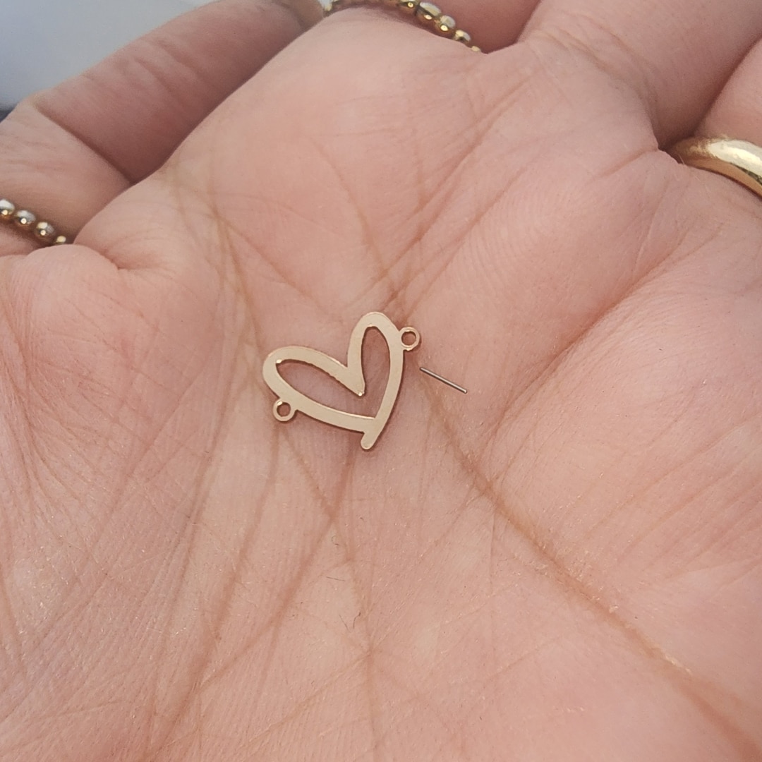 Gold Filled Heart Connector: Sterling Silver Charm (10mm) - Etsy