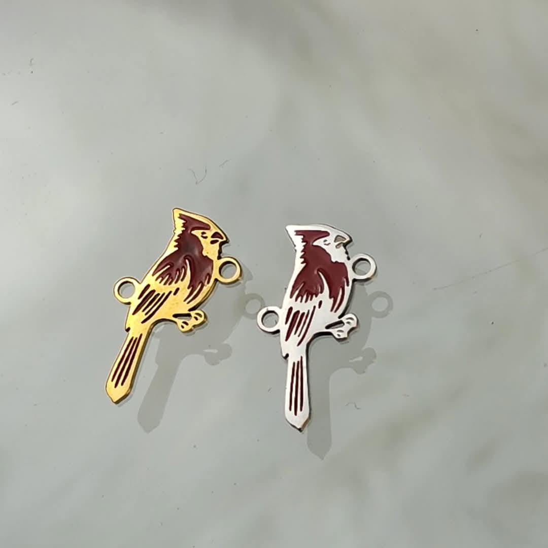 Gold Cardinal Connector Charm: Permanent Jewelry, Tarnish Resistant - Etsy