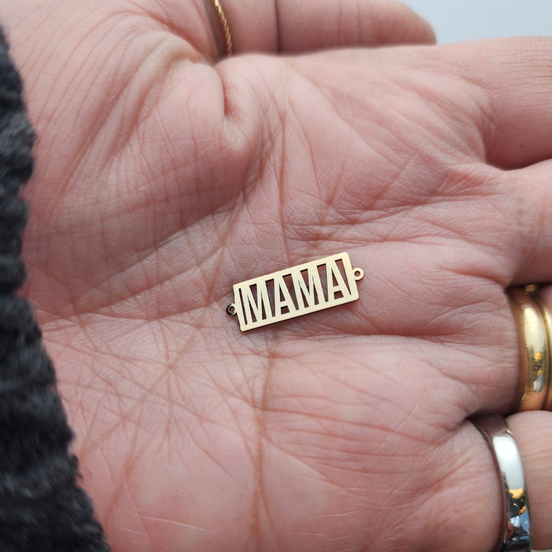 Gold Filled MAMA Connector: Sterling Silver or Solid Gold Charm (7mm ...