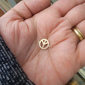Gold Filled Peace Sign Connector - Sterling Silver - Permanent Jewelry ...