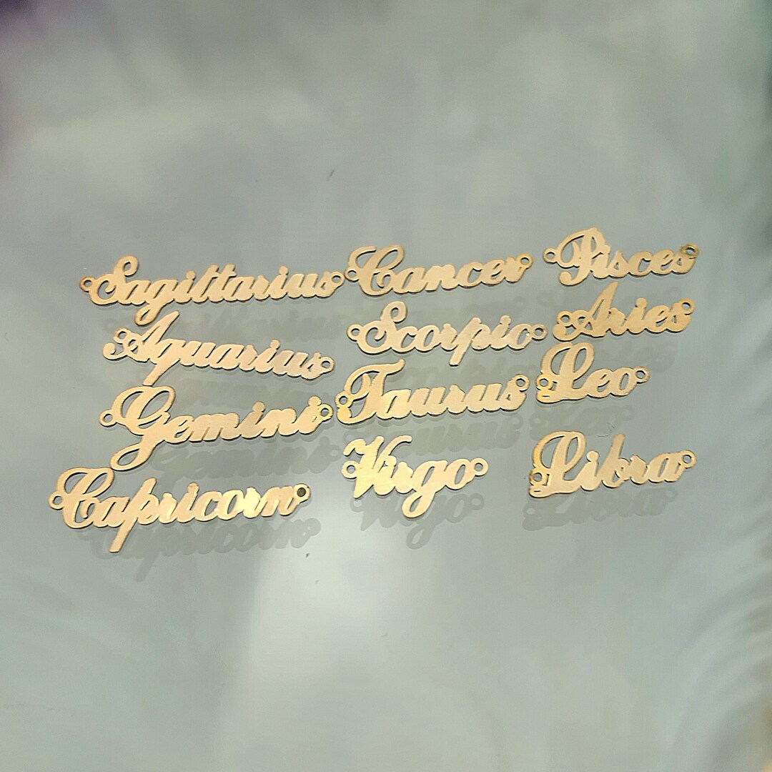 14k Gold Filled Zodiac Sign Connector, Zodiac Charm - Permanent Jewelry ...