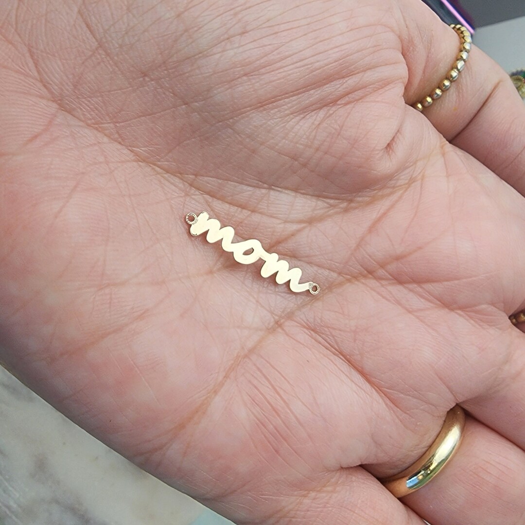 Gold Filled Mom Connector - Mom Charm in Chain Connector for Permanet ...