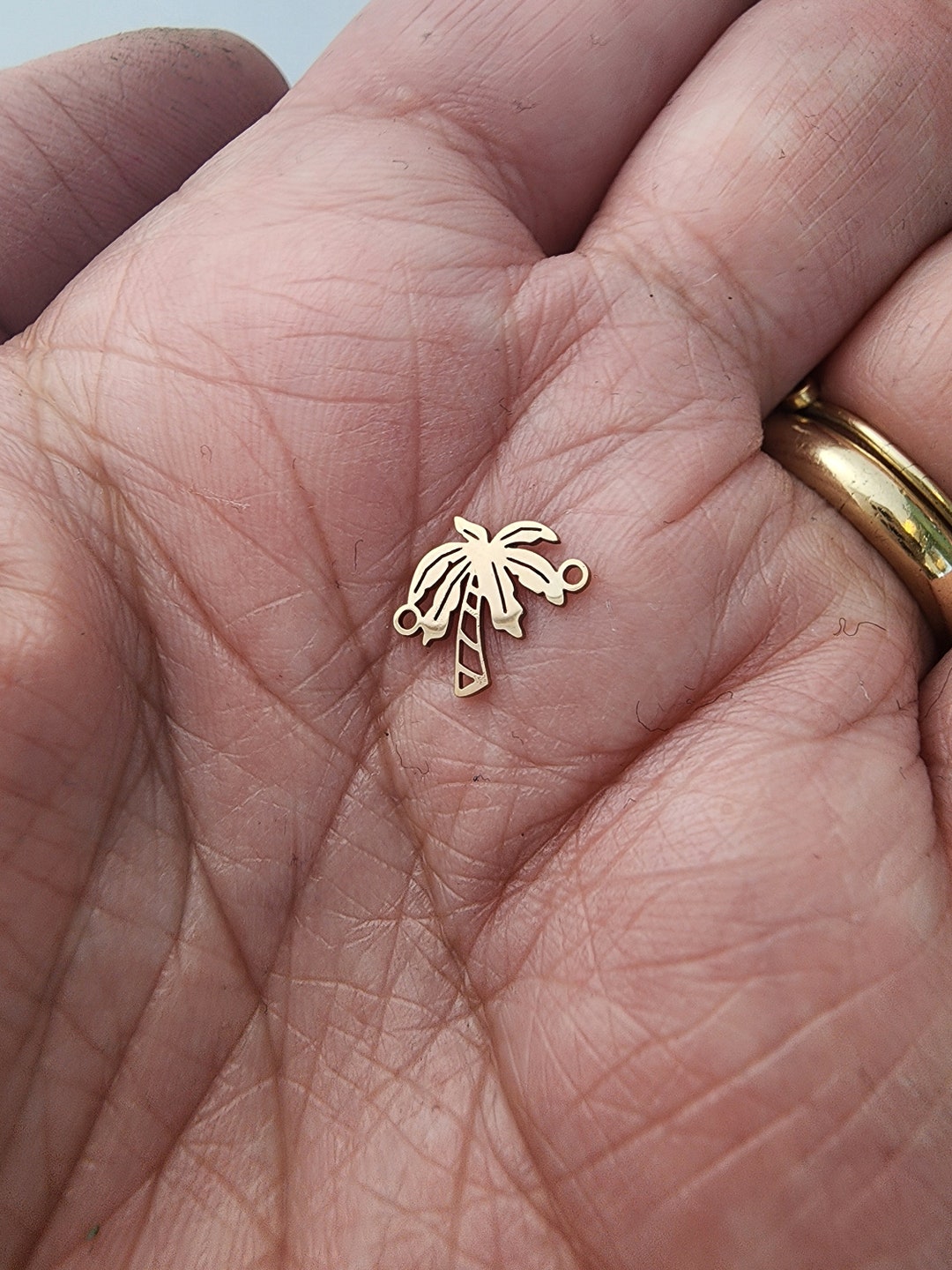 Gold Filled Palm Tree Connector - Sterling Silver or Solid Gold ...