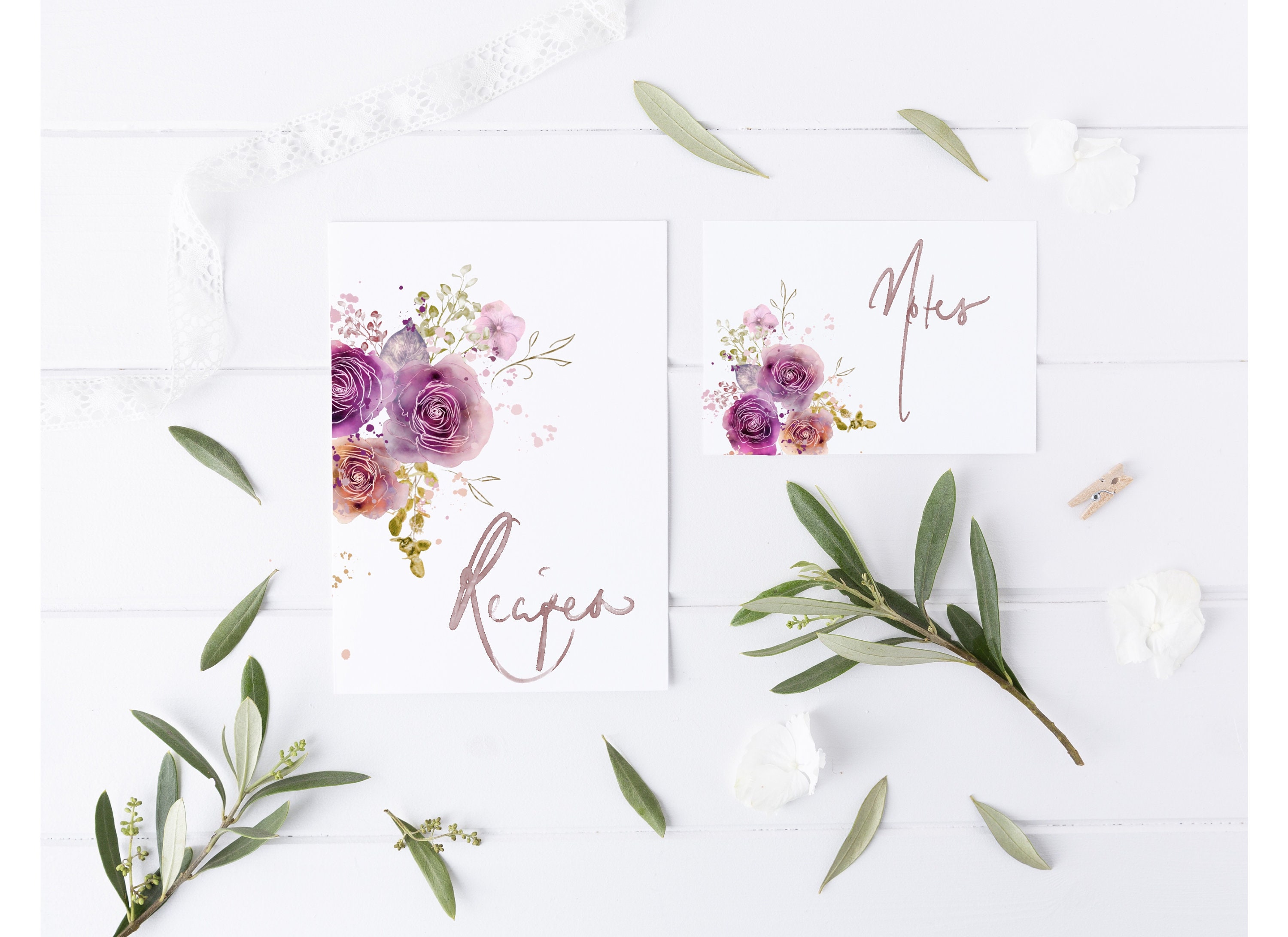 DIGITAL Pink & Rust Flower Bloom Watercolour Floral Clipart | Etsy