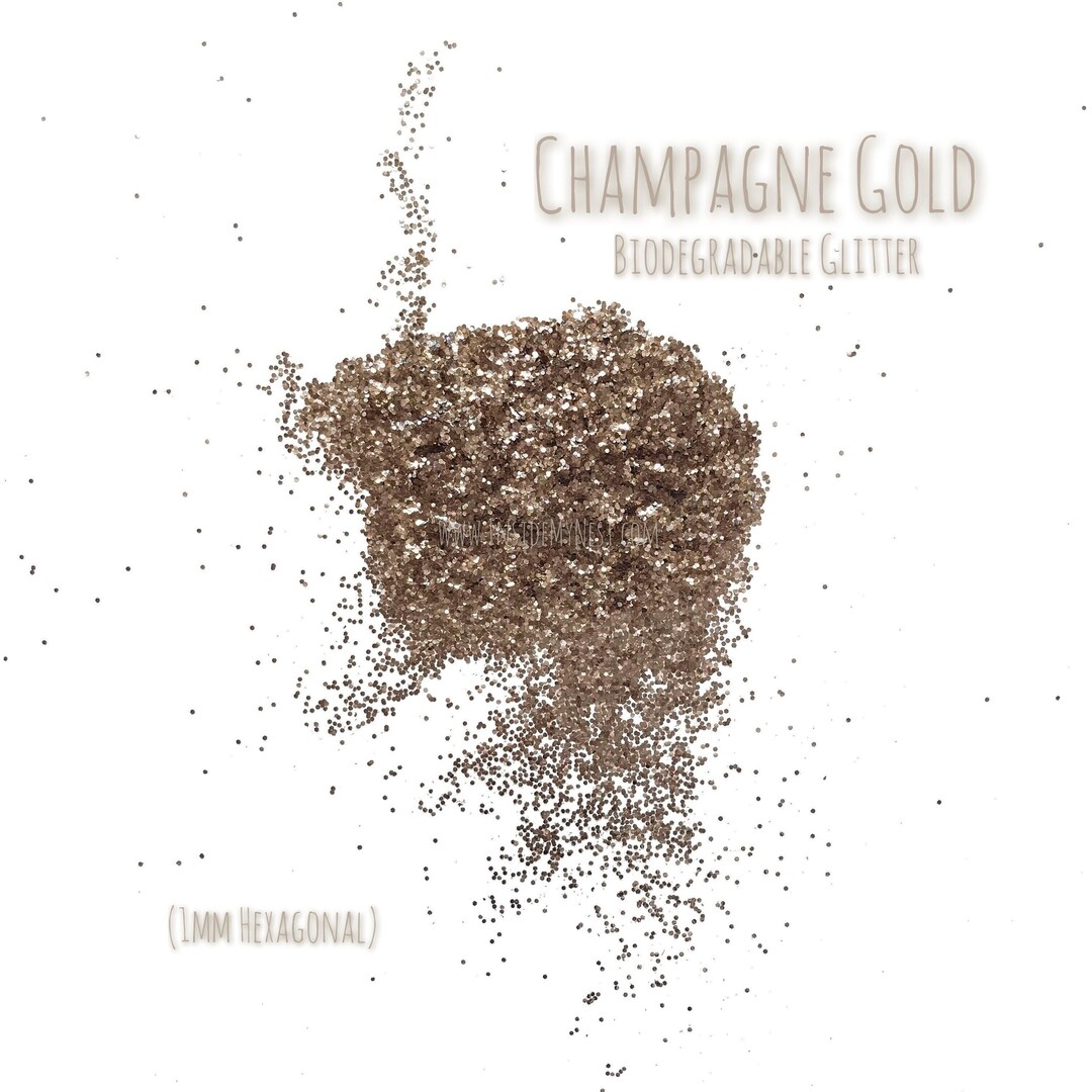 Champagne Gold Biodegradable Glitter Sprinkles Hexagonal Craft Art ...