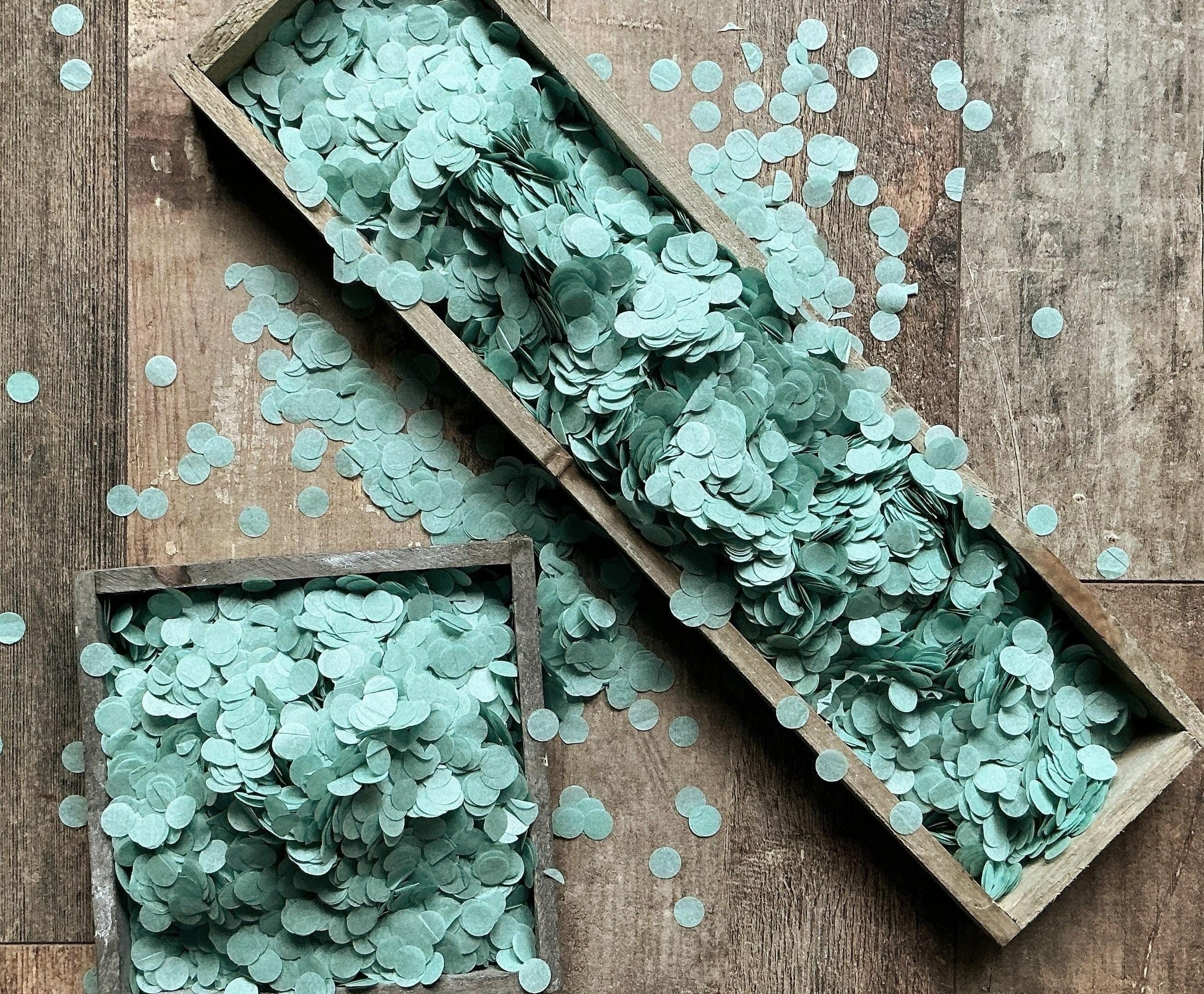 Stone Green Sage Gray Round Circle Dots Tissue Paper Confetti ...