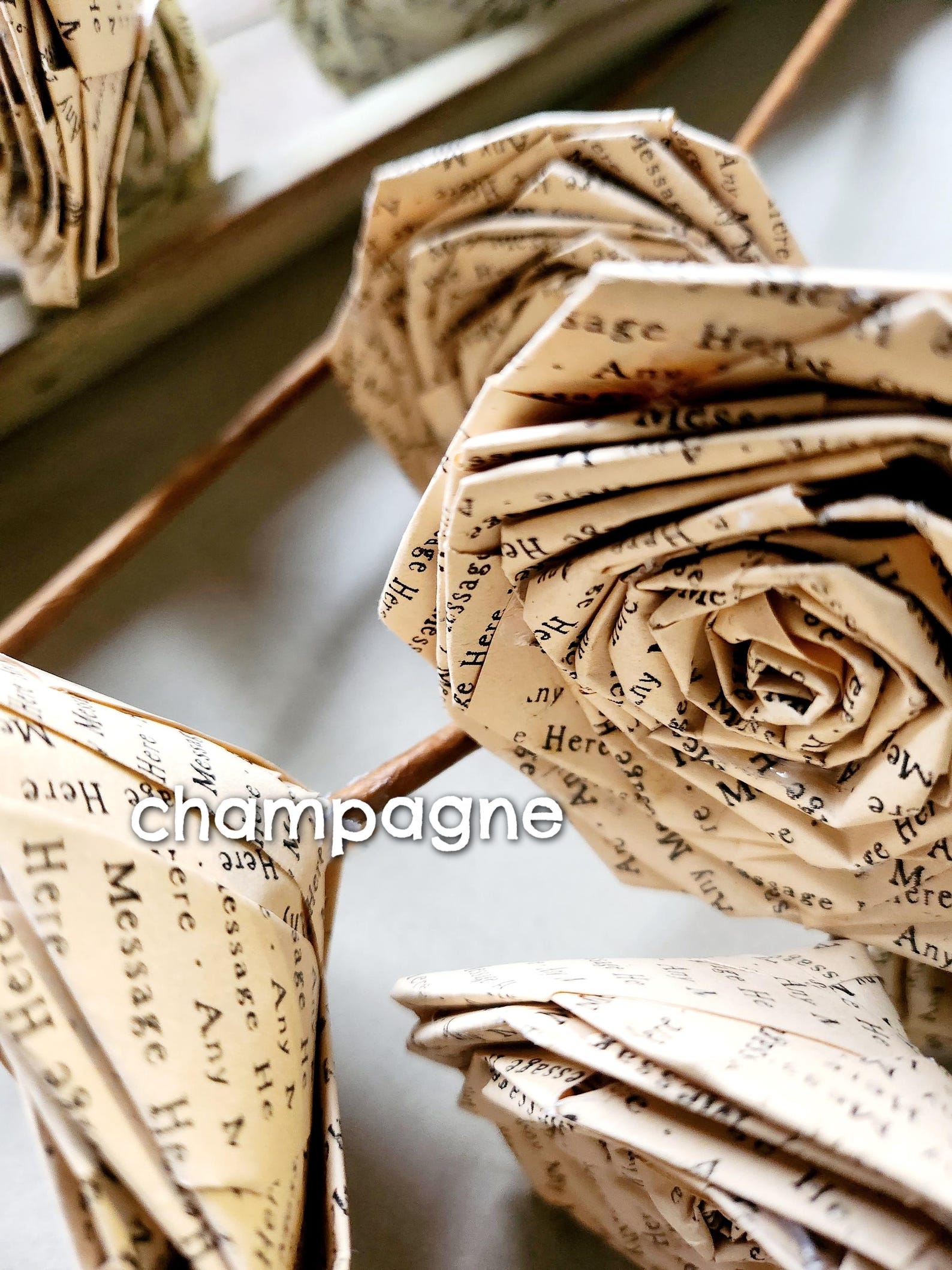Personalised Paper Roses Rose Flowers Stems Bouquet Gift for Her First ...