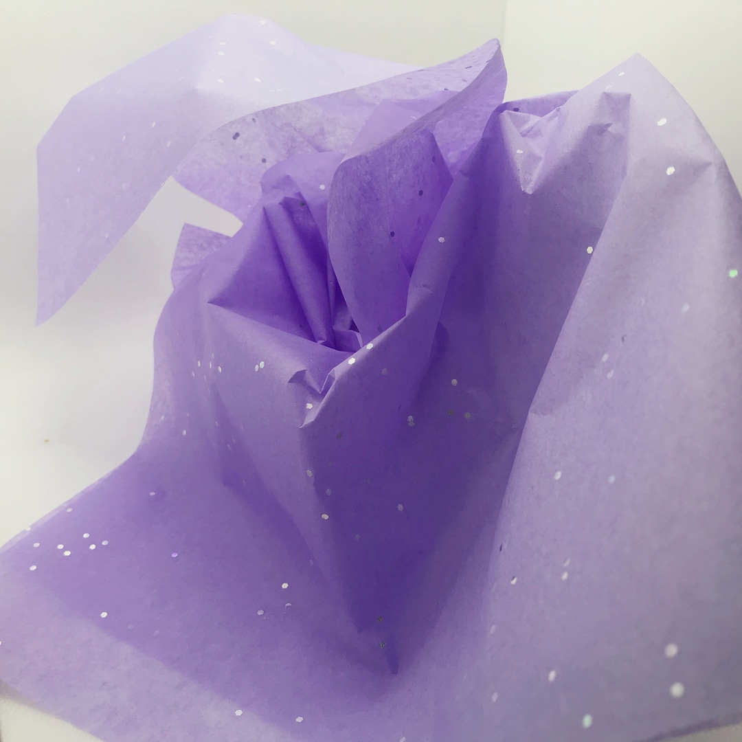 Sparkly Silver Glitter on Lavender Tissue Paper Sheets Gift Wrap ...
