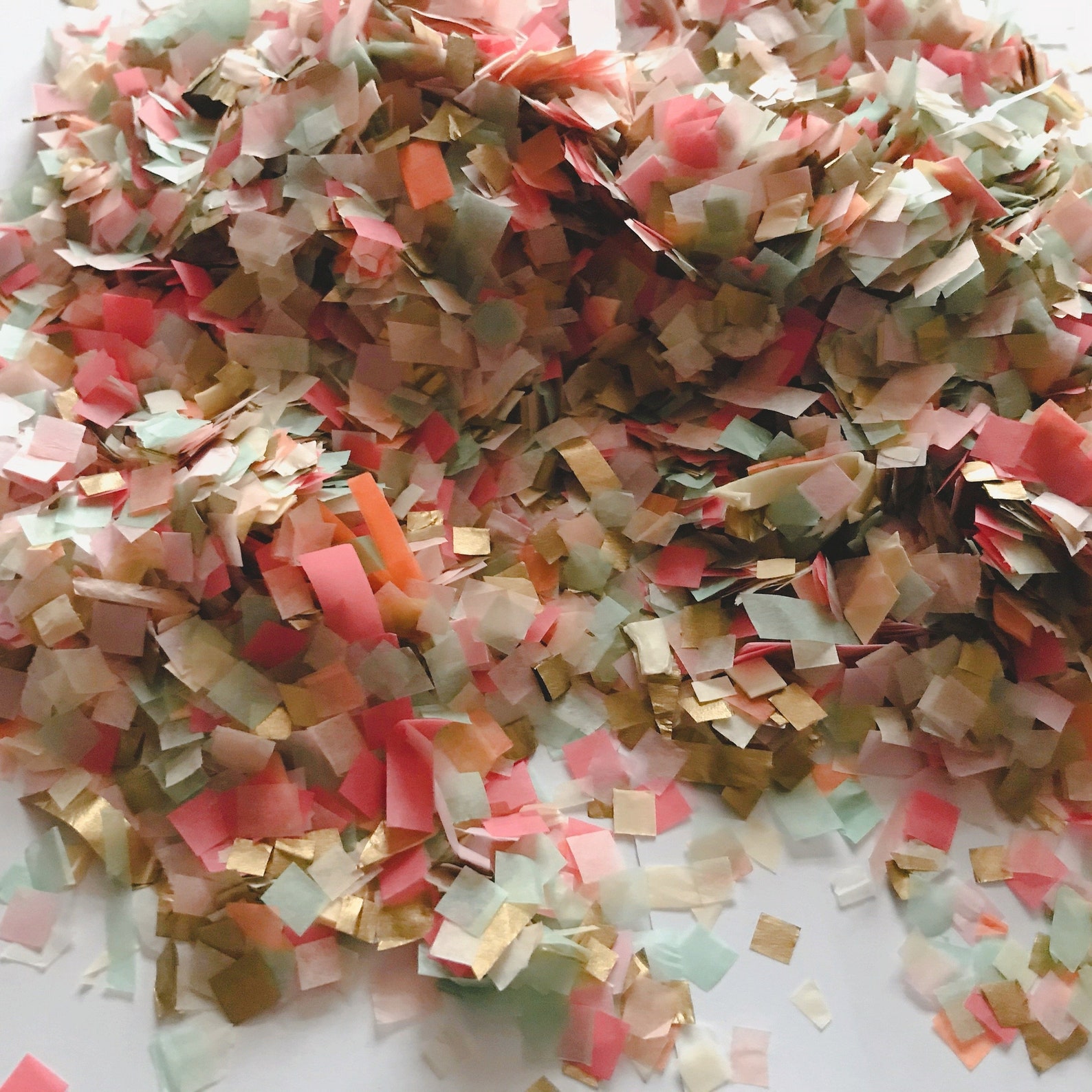 Peach Coral Mint Gold Biodegradable Tissue Paper Confetti Mix - Etsy