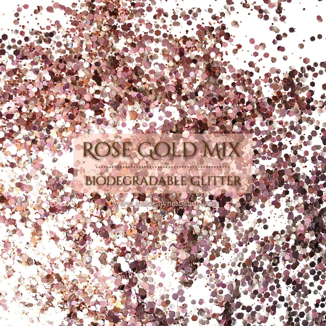 Rose Gold Mix Biodegradable Glitter Sprinkles Hexagonal Craft Art ...