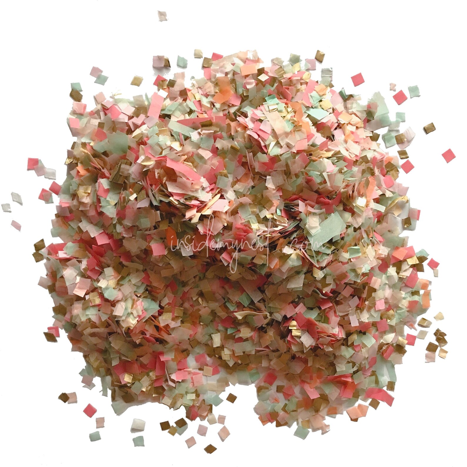Peach Coral Mint Gold Biodegradable Tissue Paper Confetti Mix - Etsy