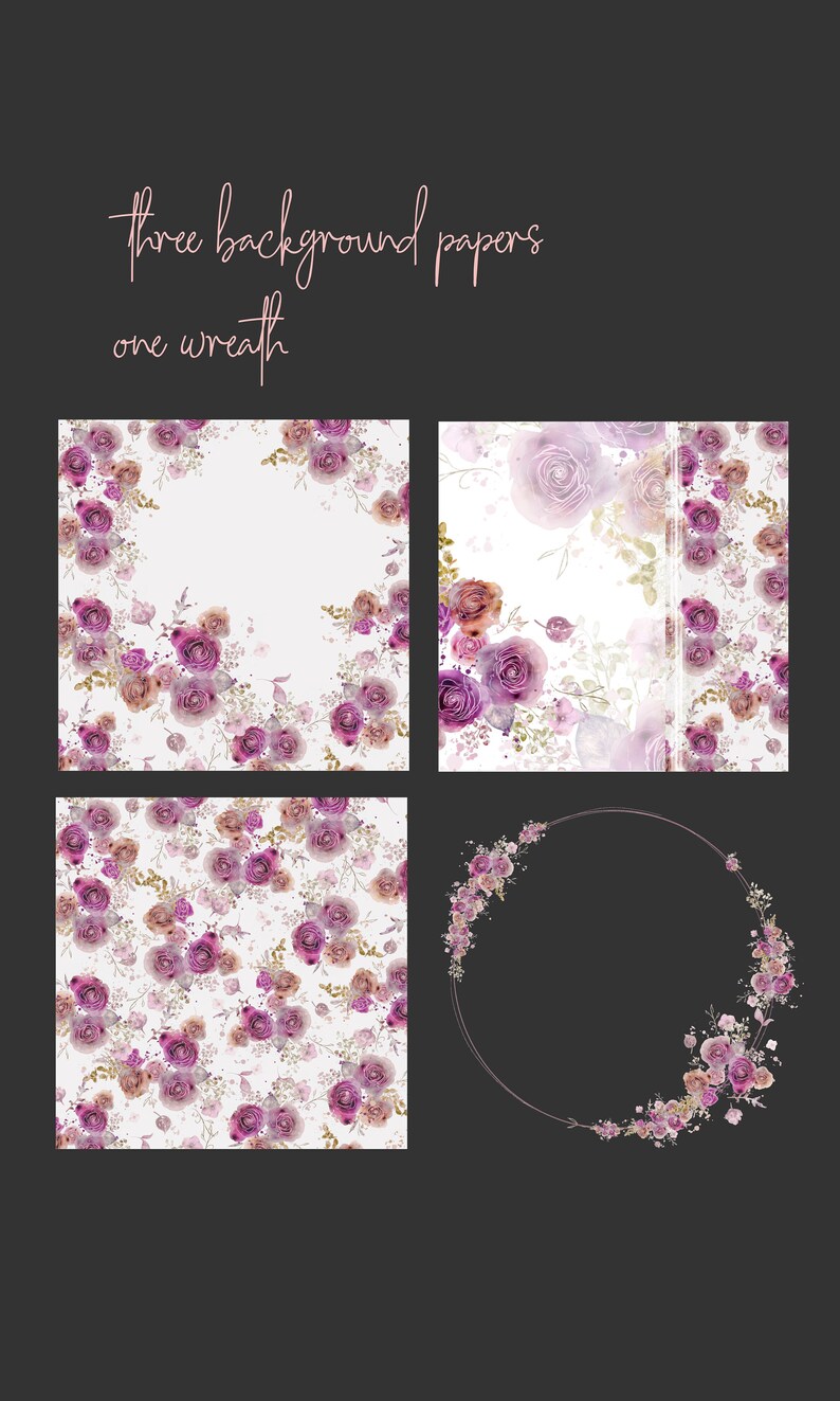 DIGITAL Pink & Rust Flower Bloom Watercolour Floral Clipart - Etsy