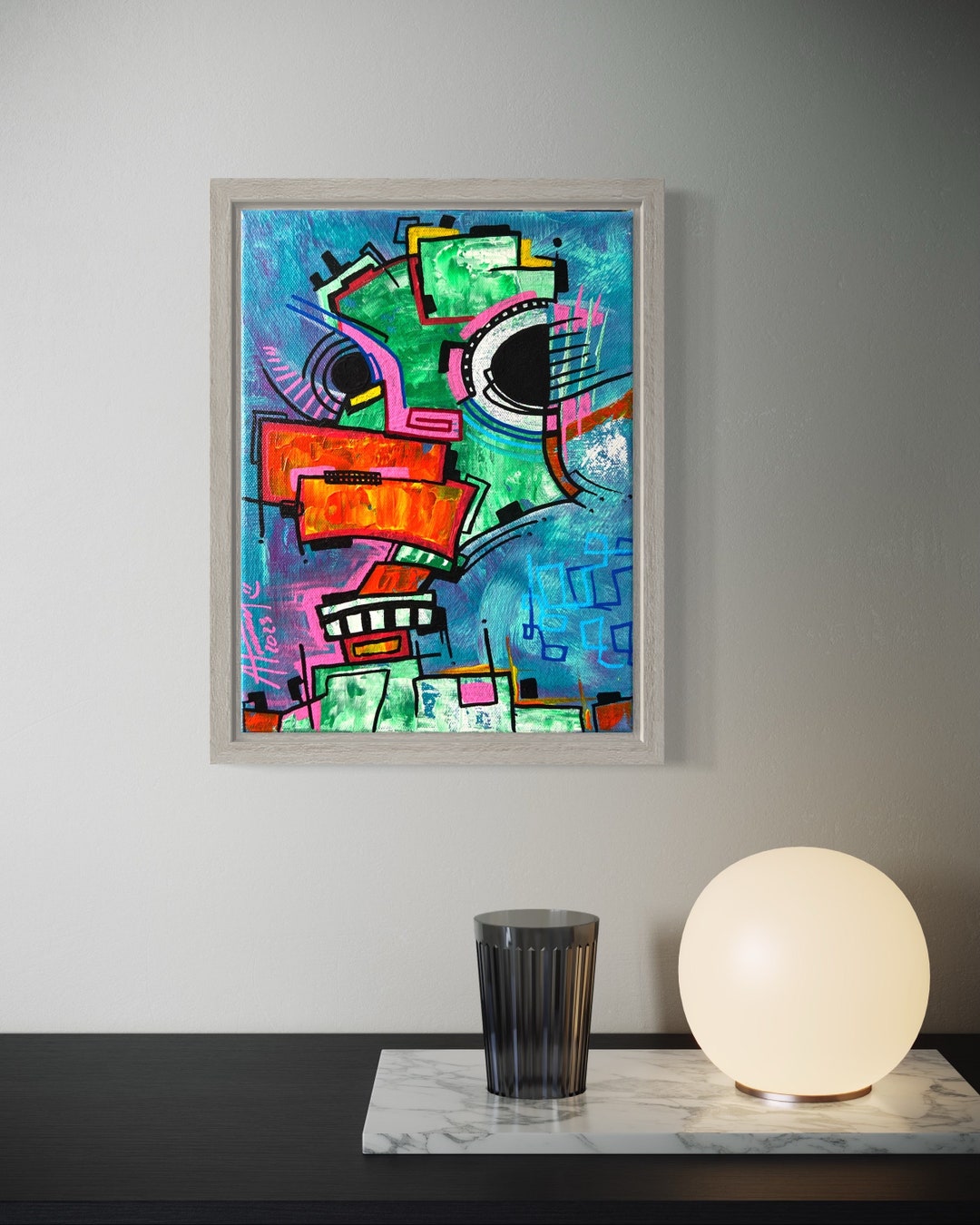 Duck Face Abstract, Original Duck Artwork, Cubist Abstract Painting ...