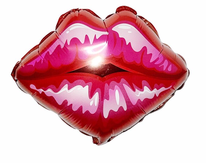 Pink Kiss Foil Balloon Airfill - Lips Balloon Decor, Love Balloon ...