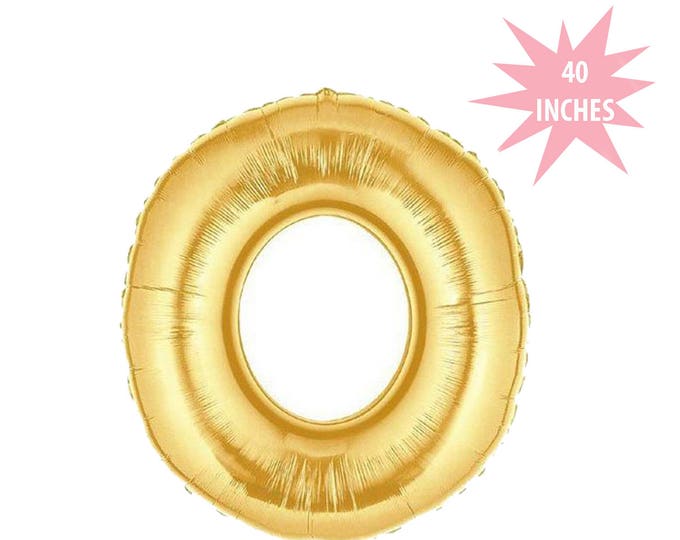 Jumbo Gold Number Zero Balloon - 40 Inch Jumbo Gold Mylar 0 Balloon ...