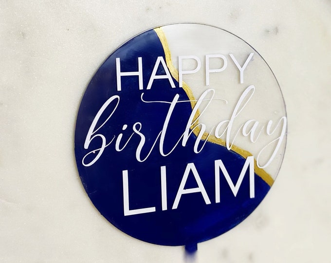 Acrylic Cake Topper Custom Birthday Cake Topper, Personalized Name Cake ...
