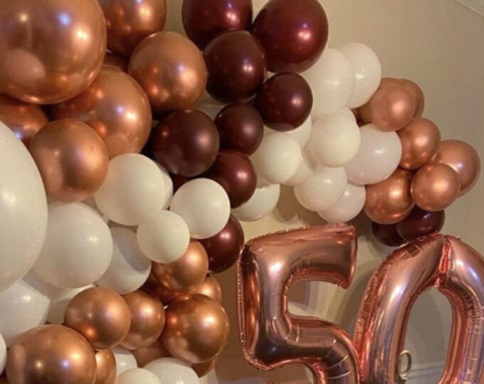 Rose Gold Chrome Balloons Rose Gold Balloon Set 12 Inch Balloons, Baby ...