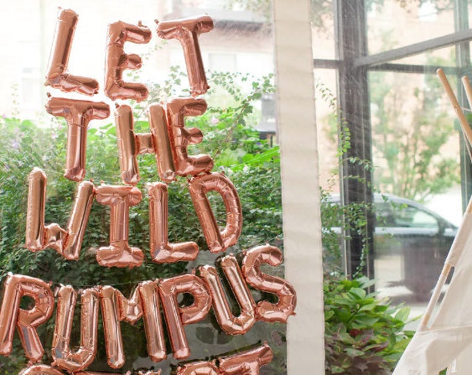 Rose Gold Balloon Letter Banner With Tassels 16 Inch Balloon Banner ...