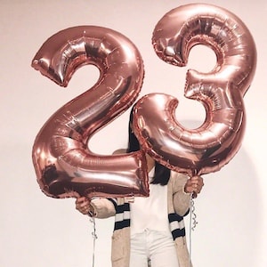 Feeling 23 Birthday Balloons Rose Gold Number 23 Balloons 40 | Etsy