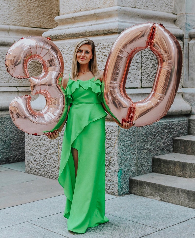 30th Birthday Balloons Rose Gold Number 30 Balloons Dirty 30 - Etsy