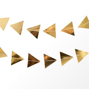 Gold Triangles Banner 7 Feet Gold Triangle Banner Gold Party - Etsy