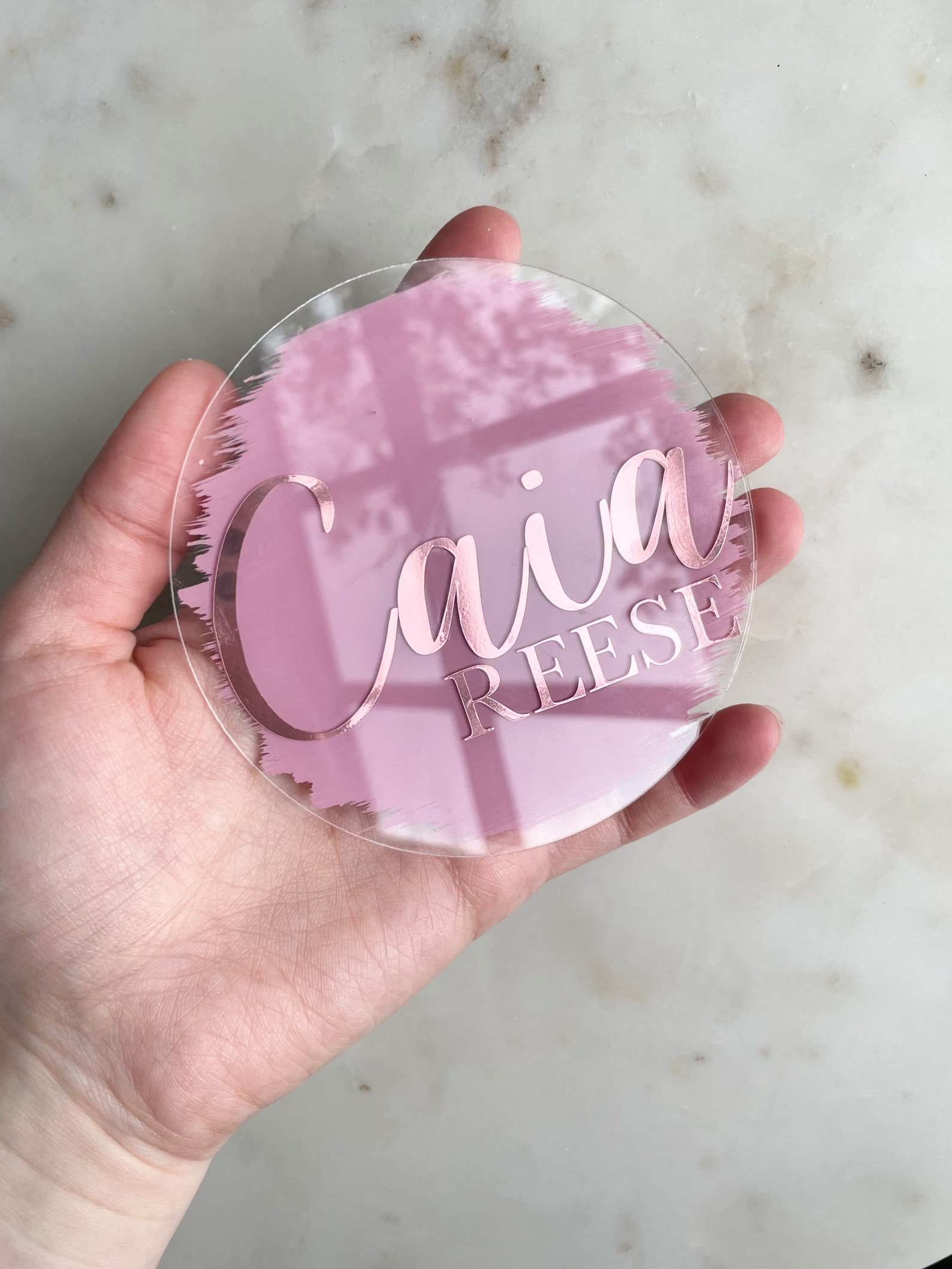 Personalized Baby Name Disc Baby Name Reveal New Baby - Etsy
