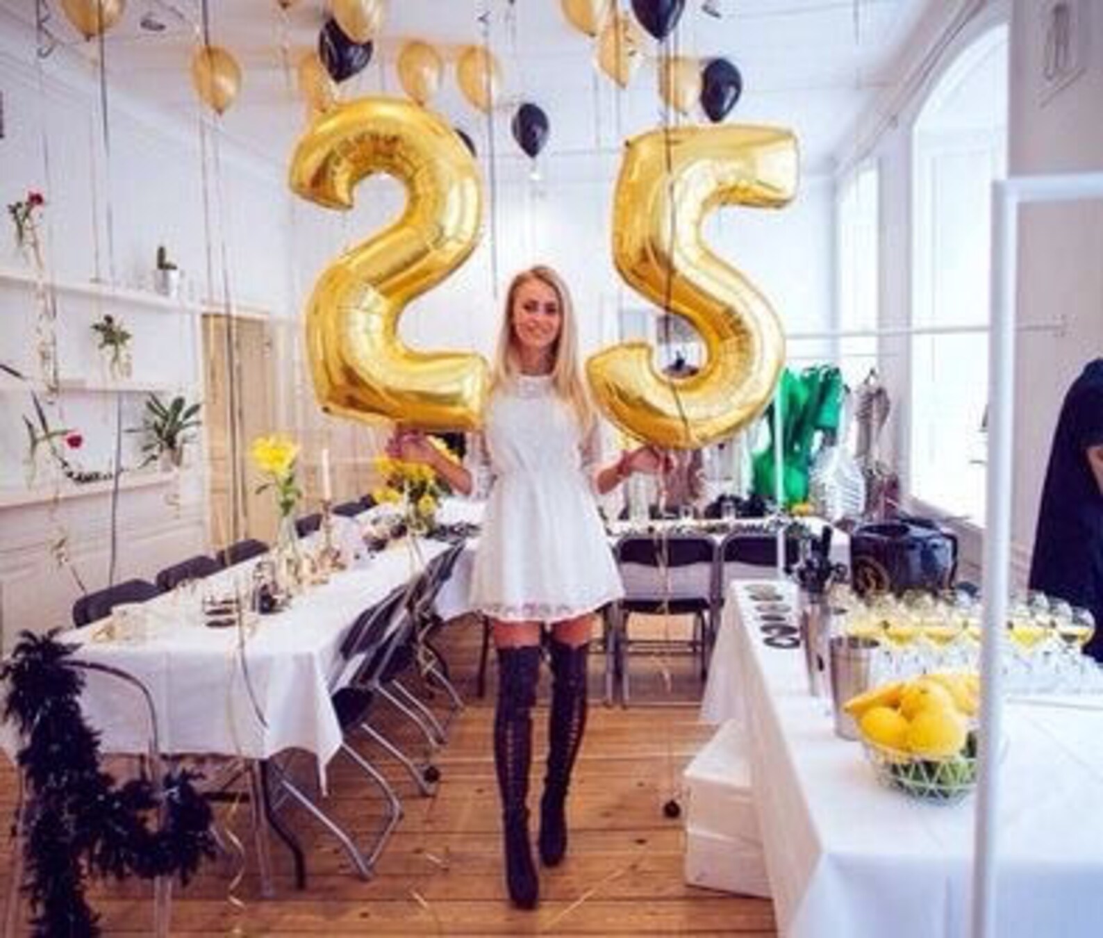 25th Birthday Balloons Gold Number 25 Balloons 25 Balloons | Etsy