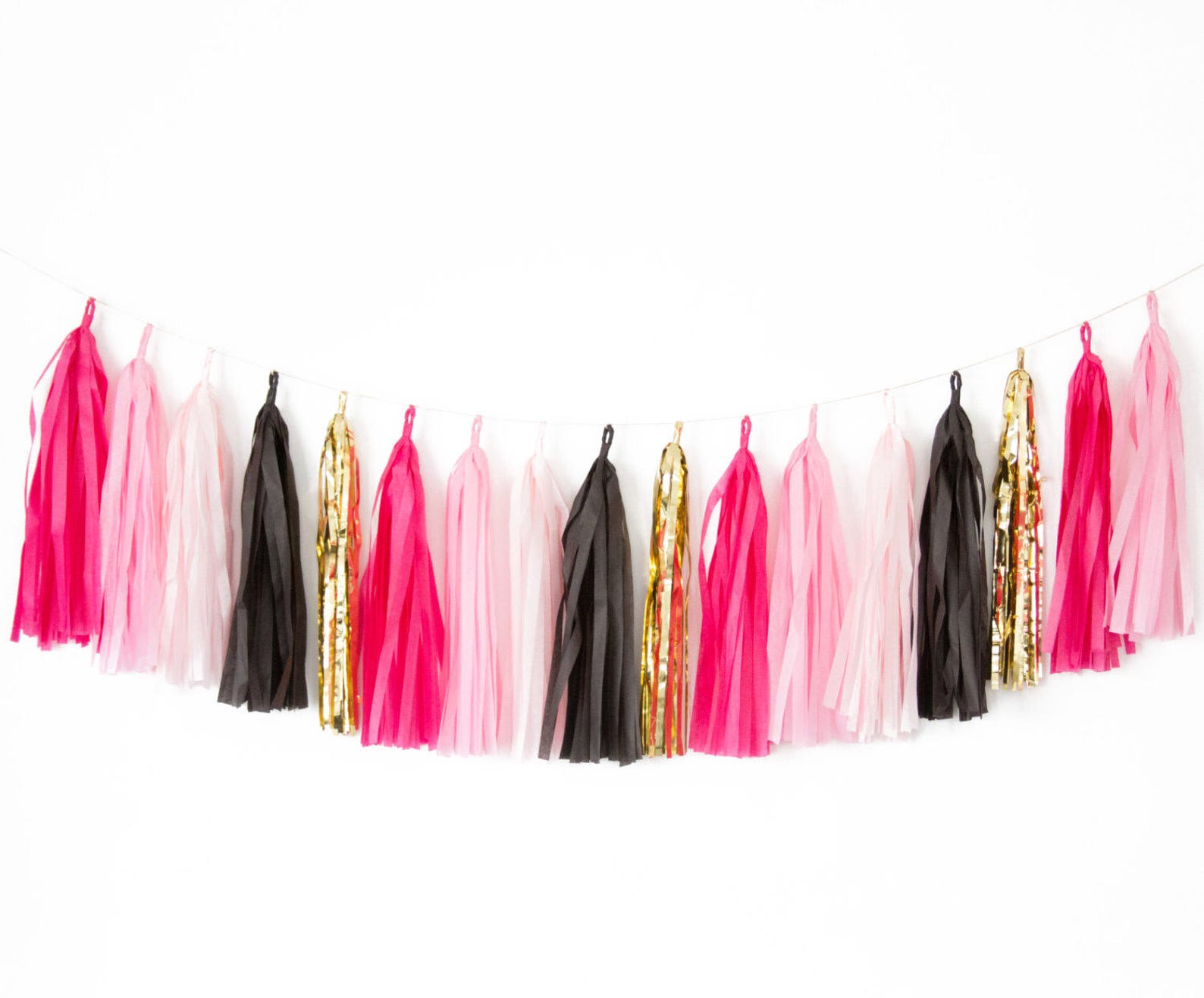 Hot Pink and Gold Tassel Garland Hot Pink Party Decor Hot - Etsy