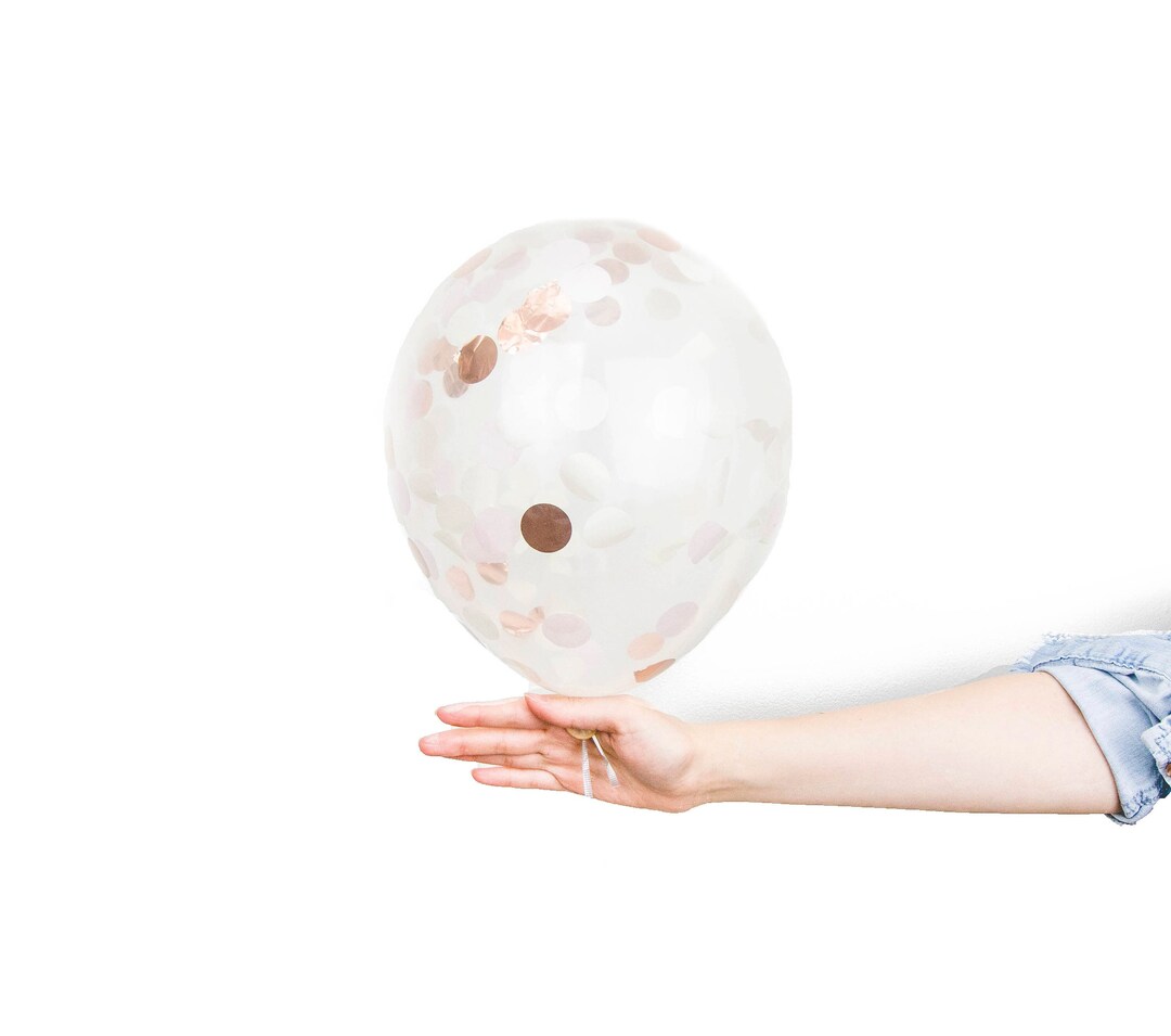 Metallic Rose Gold Confetti Balloons Rose Gold Blush Pink - Etsy