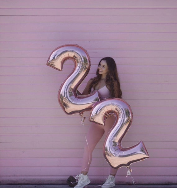 Sensación de 22 globos de cumpleaños oro rosa número 22 | Etsy España