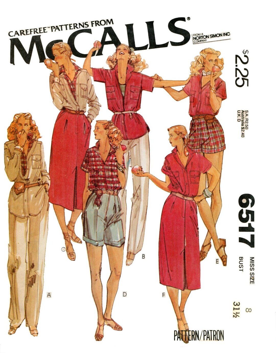 Mccall's 6517 Vintage 1979 Five-piece Coordinates Uncut Sewing Pattern ...