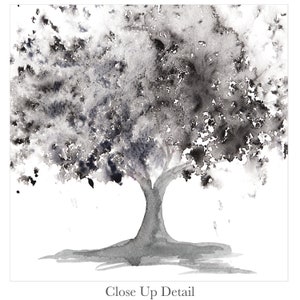 Black and White Abstract Tree Poster Print, Watercolour Fine Art Print ...
