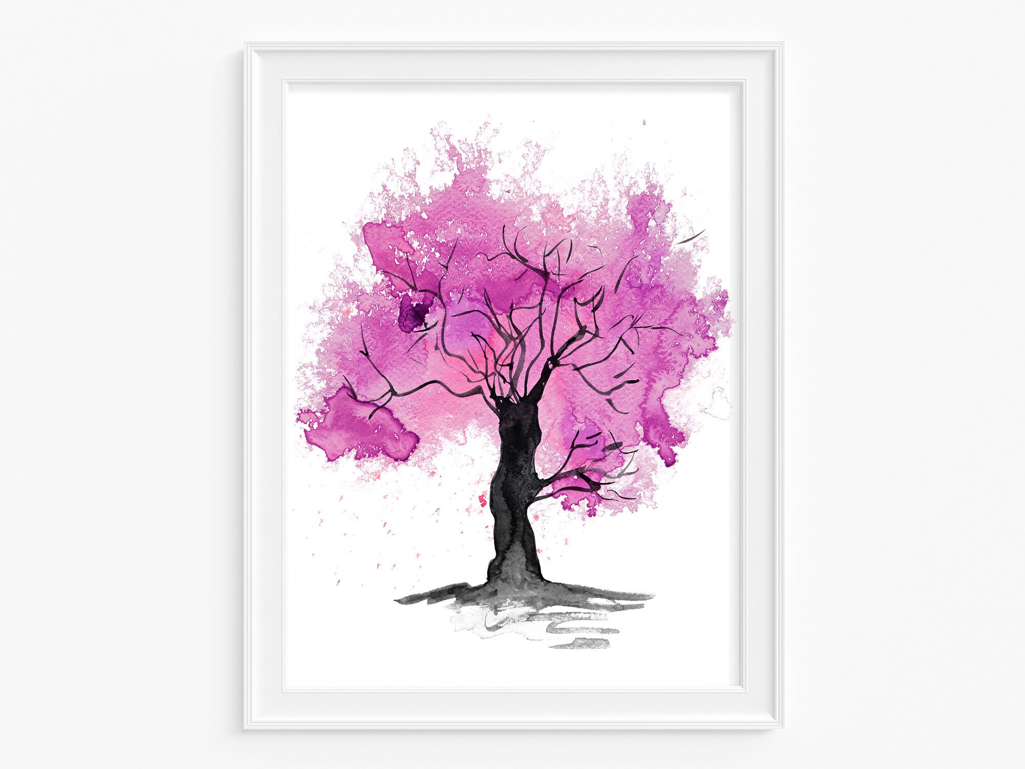 Tree art digital download printable art of abstract tree in | Etsy