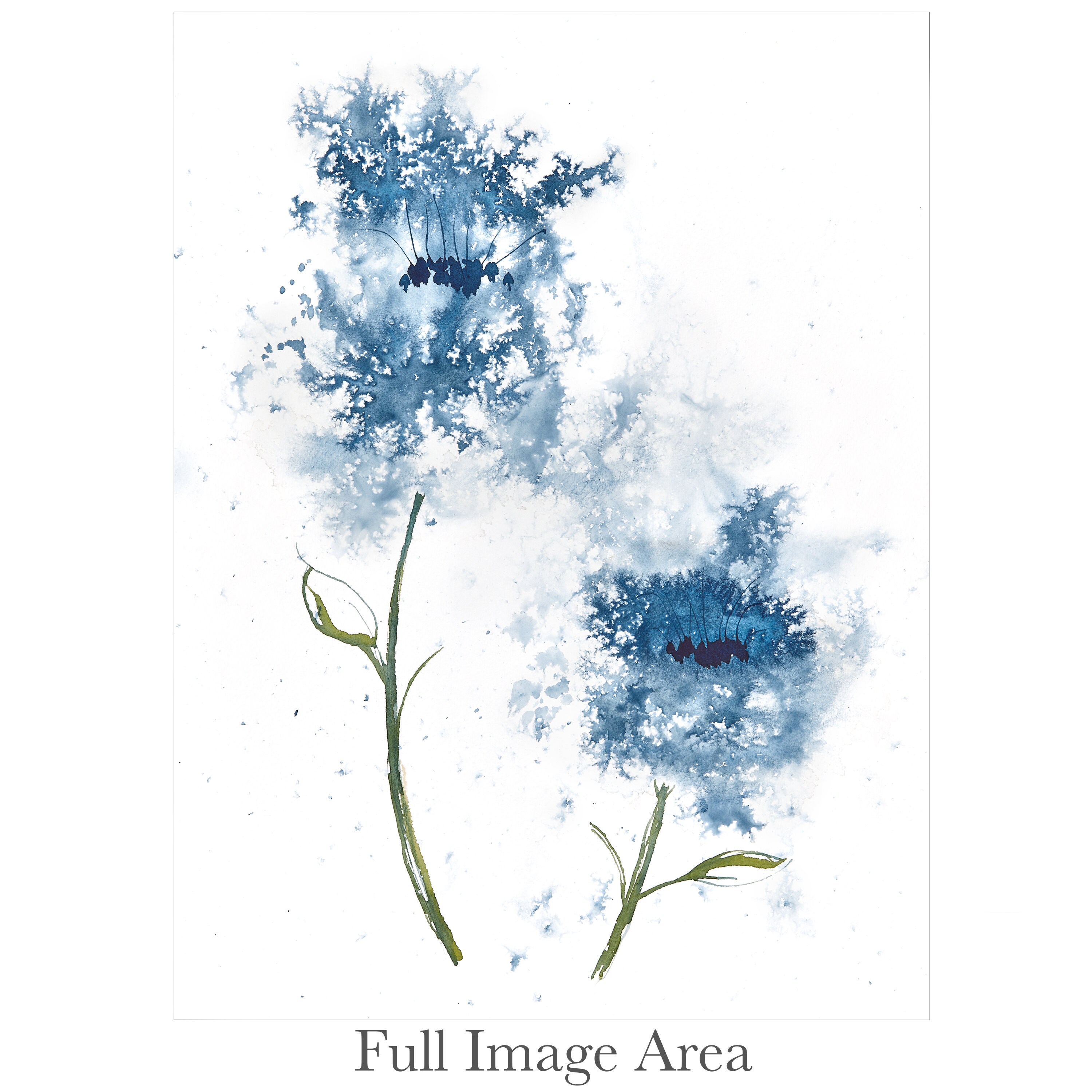 Navy Blue Floral Poster Print Abstract Flower Artwork Nature | Etsy UK