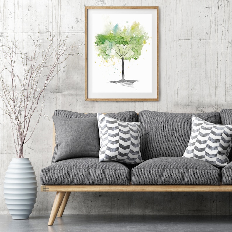 Green Coloured Poster Print Watercolour Abstract Fine Art - Etsy