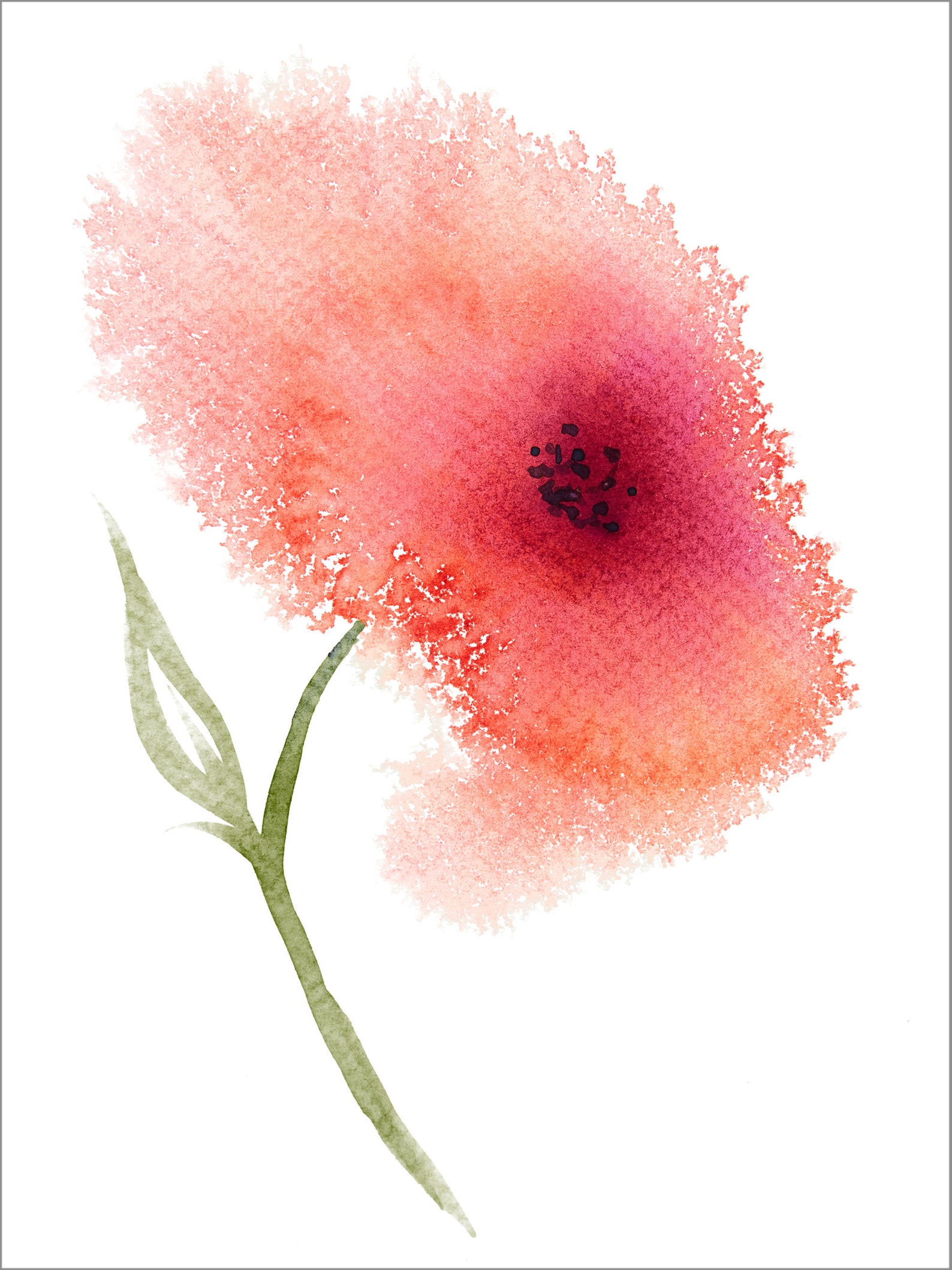 Red Flower Watercolour Abstract Painting Fine Art Print of | Etsy