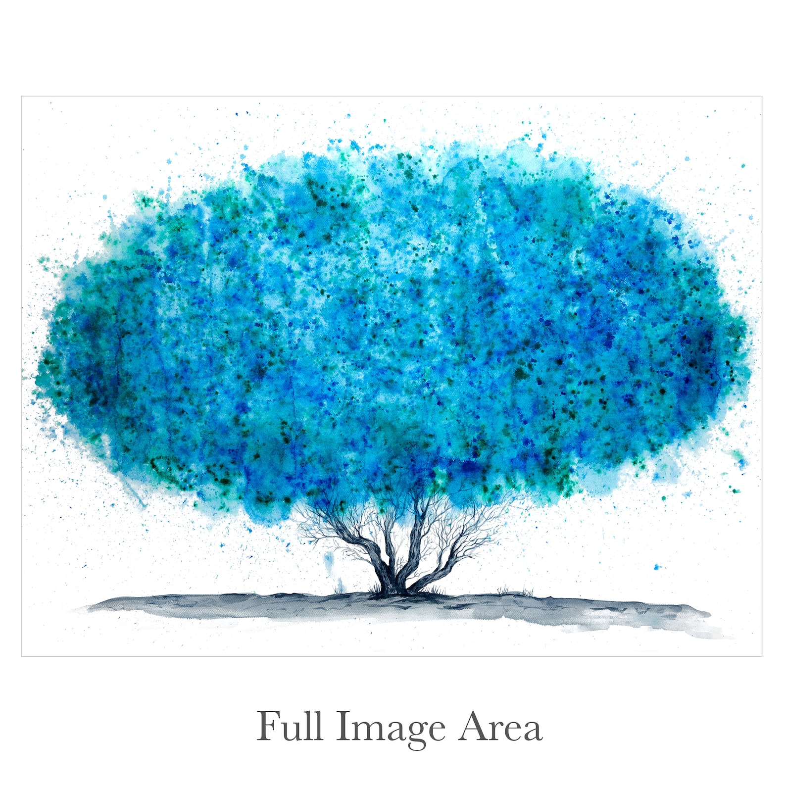 Blue and Green Tree Painting Watercolour Abstract Art in - Etsy