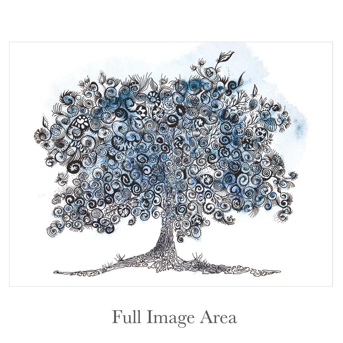 Tree Art Poster Print Blue Large Wall Hangings Navy Wall Hangings ...