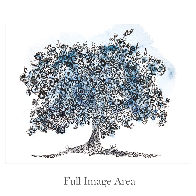 Tree Art Poster Print Blue Large Wall Hangings Navy Wall - Etsy