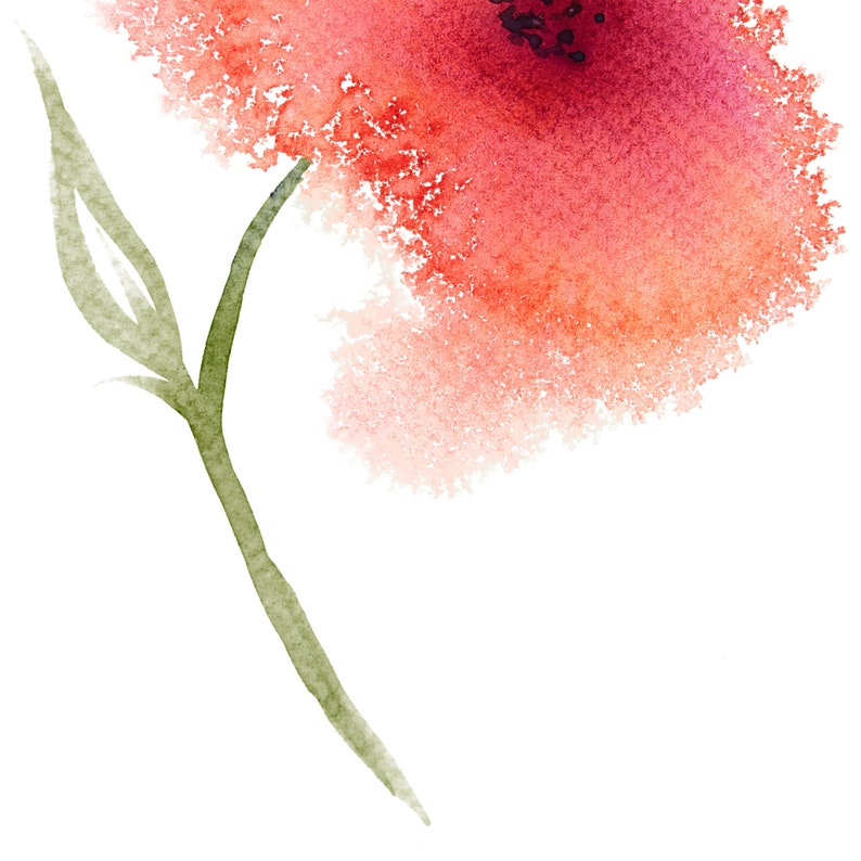 Red Flower Watercolour Abstract Painting Fine Art Print of - Etsy