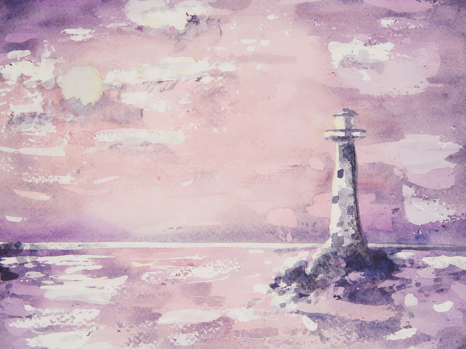 Abstract Lighthouse Seascape Painting Print of Original Sea - Etsy