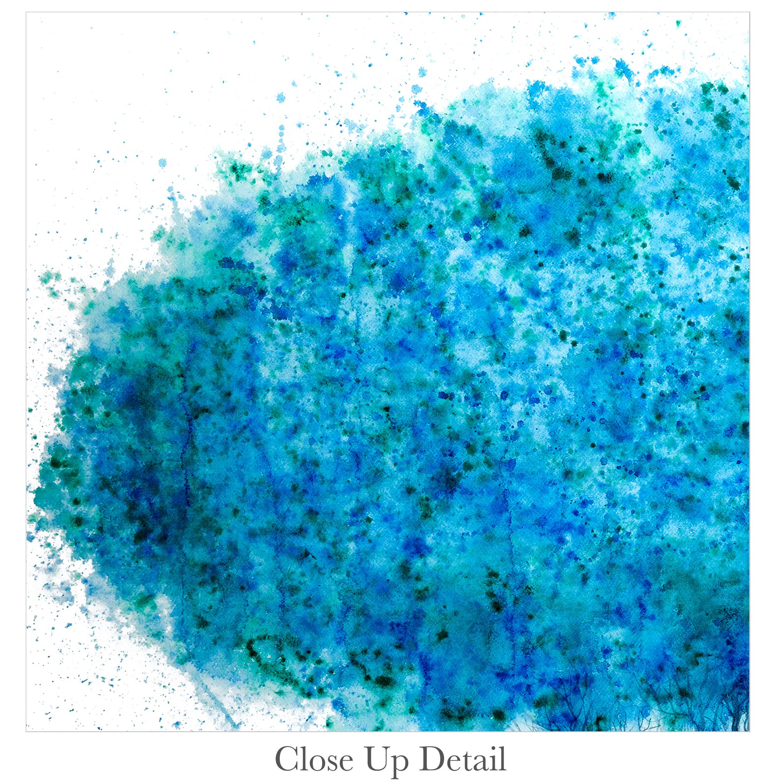 Blue and Green Tree Painting, Watercolour Abstract Art in Blues and ...