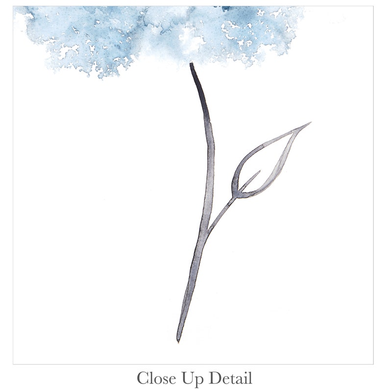 Navy Blue Floral Poster Print, Abstract Flower Artwork, Nature Art for ...