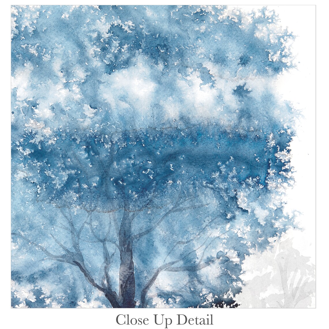 Tree Painting in Blue Print of Original Watercolour Artwork | Etsy