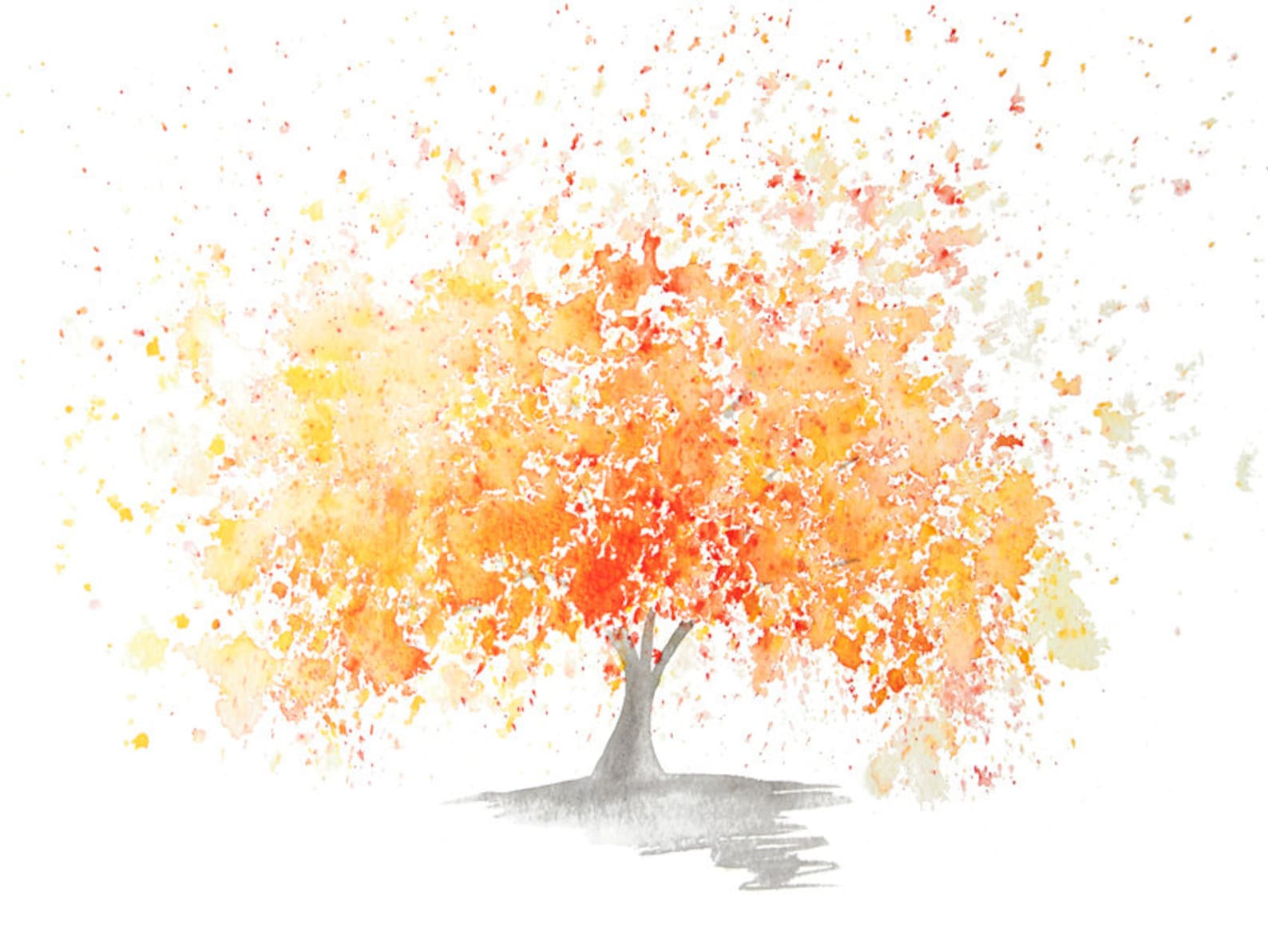 Orange Yellow Tree Autunm Tree Art Download Nursery Art Printable ...