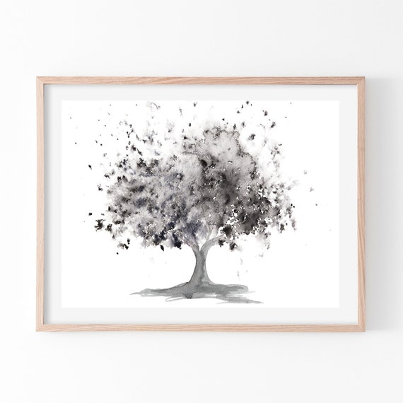 Black And White Tree Art Paintings
